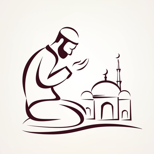 Muslim prayer hands with palms up for praying Vector Image