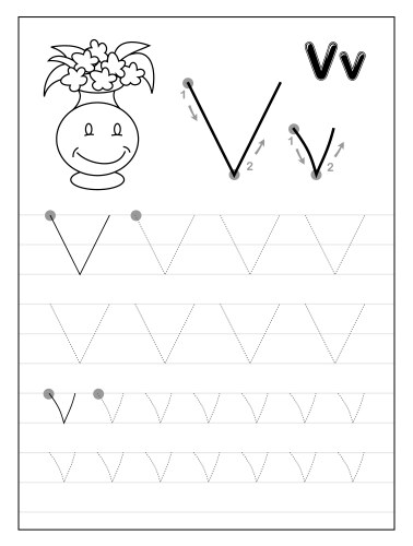 Tracing shapes worksheet for kindergarten Vector Image