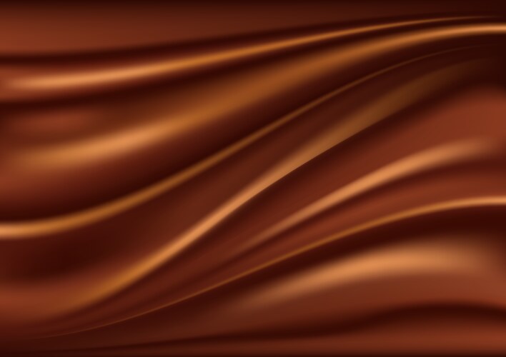 Chocolate wavy background dark brown choco frame Vector Image