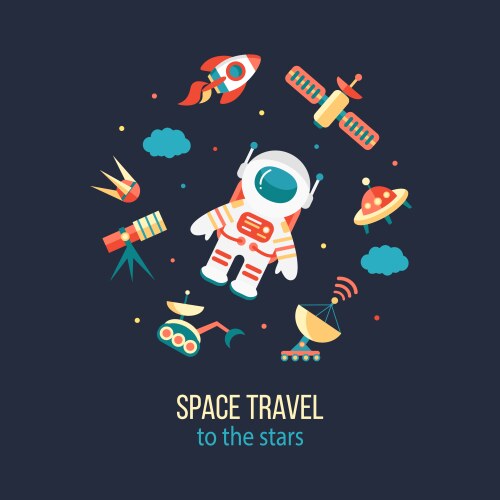 Astronaut in outer space Royalty Free Vector Image
