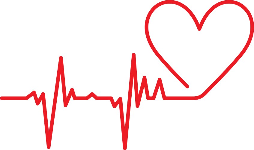 Heart beat line Royalty Free Vector Image - VectorStock