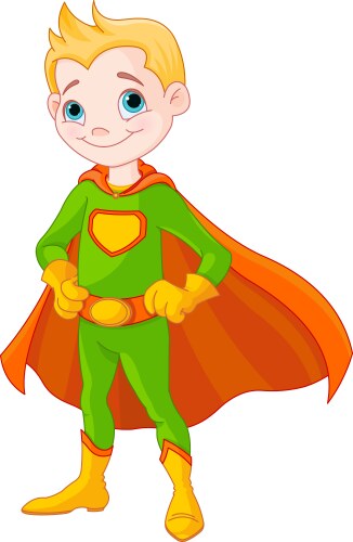 Super hero boy posing Royalty Free Vector Image