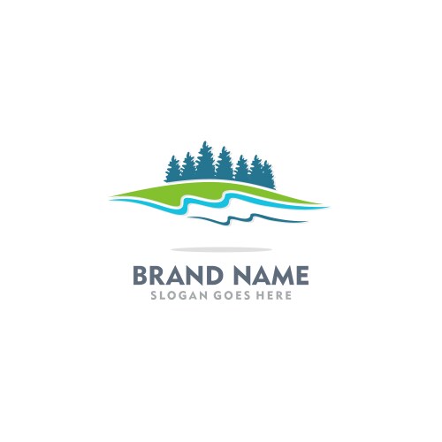 Triangle outline mountain logo Royalty Free Vector Image