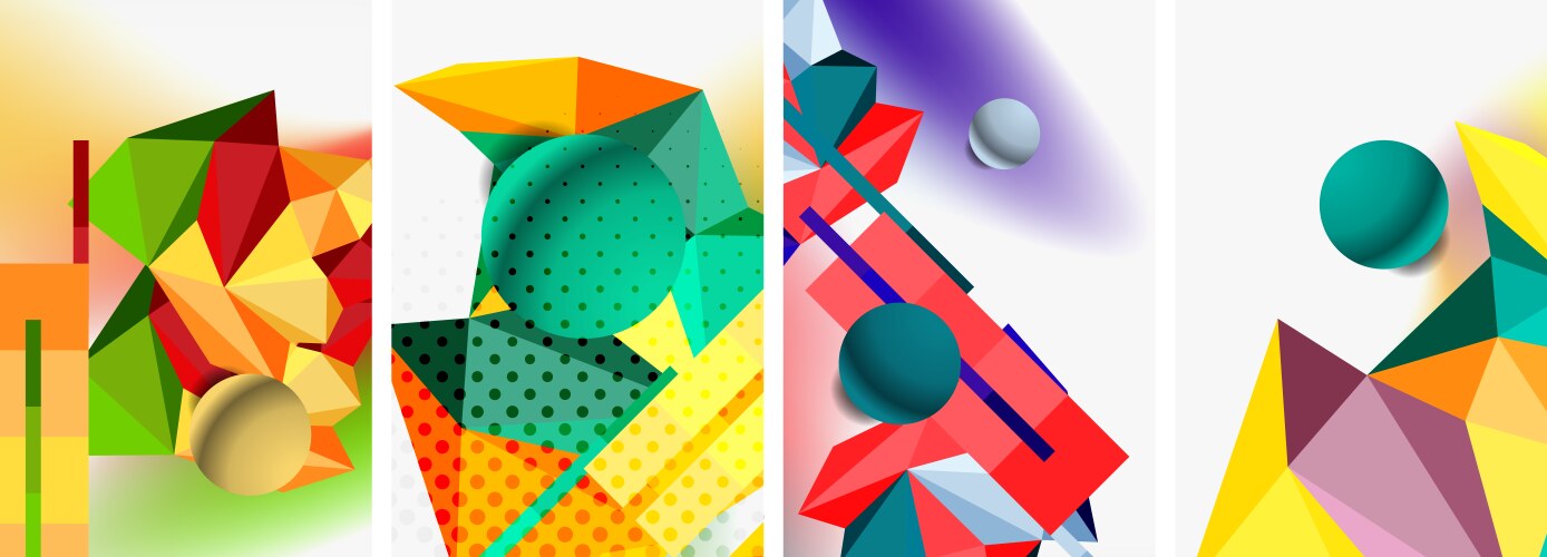 3d sphere and low poly triangle design Royalty Free Vector