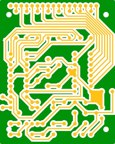Retro cartoon motherboard circuit board design Vector Image