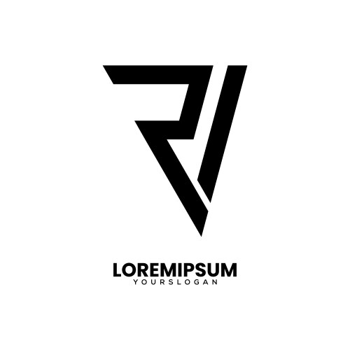 Letter r double logo design Royalty Free Vector Image