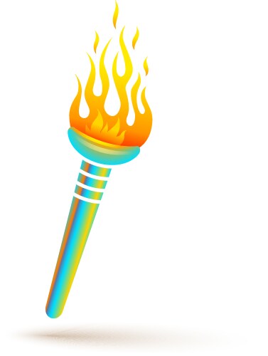 Yellow torch with bright red-orange fiery flame Vector Image