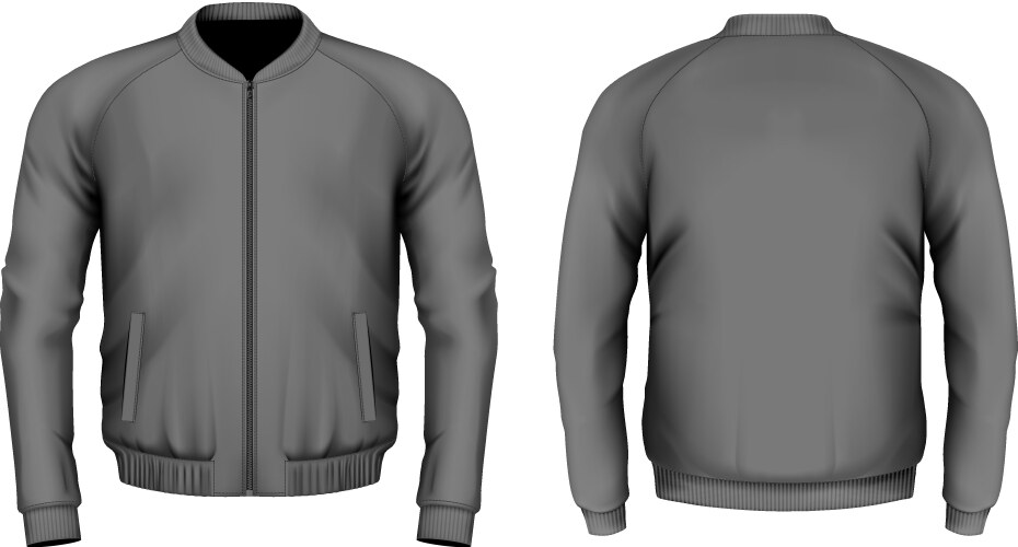 White Bomber Jacket - Front & Back Royalty Free Vector