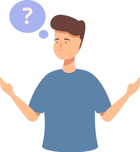 Confused young man with question mark bubble Vector Image