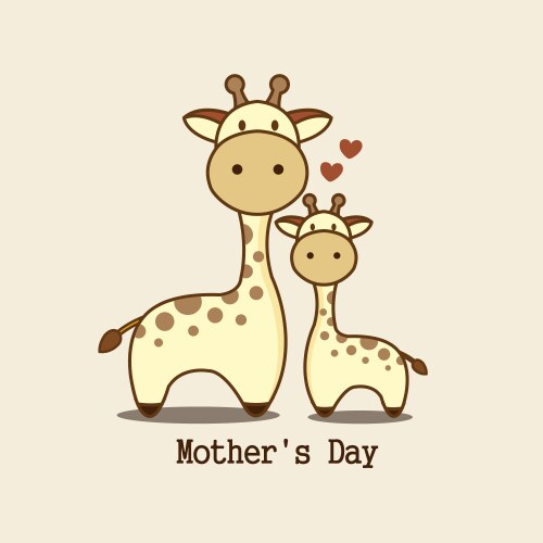 Cute animals for mothers day Royalty Free Vector Image