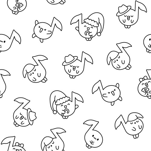 Cute little music note character coloring page Vector Image
