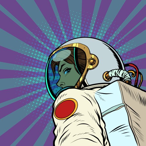 Astronaut runs forward Royalty Free Vector Image