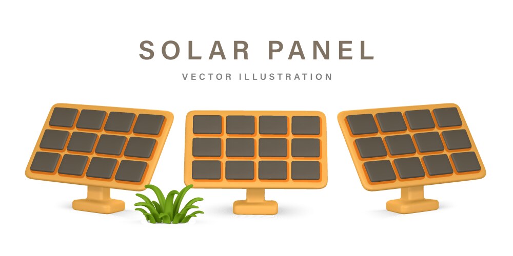 Solar panels of sun energy eco power battery Vector Image