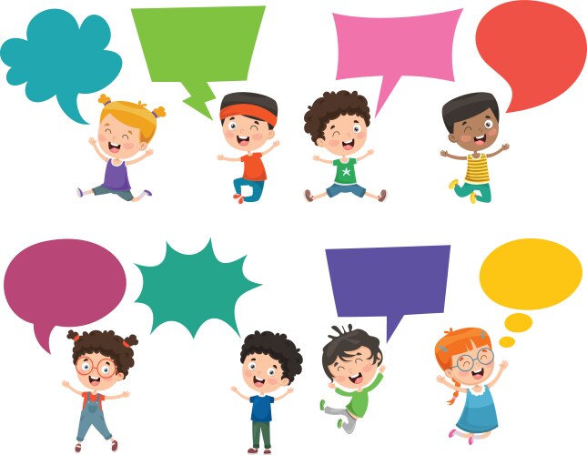 Kids speech bubble Royalty Free Vector Image - VectorStock