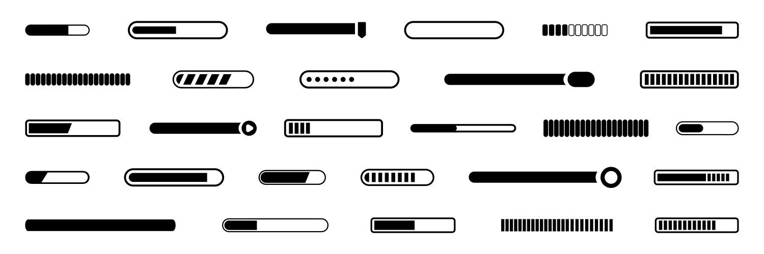 Loading progress bar collection update Royalty Free Vector