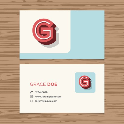 Business card template letter g Royalty Free Vector Image