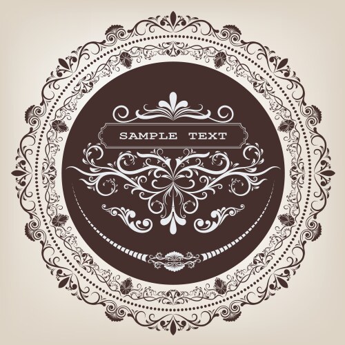 Western border vintage frame flourish banner Vector Image