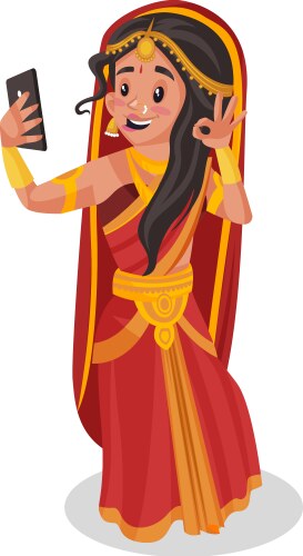 Draupadi cartoon character Royalty Free Vector Image