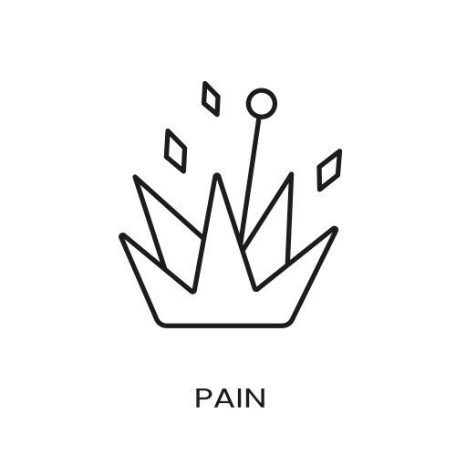 Pain line icon with editable stroke Royalty Free Vector