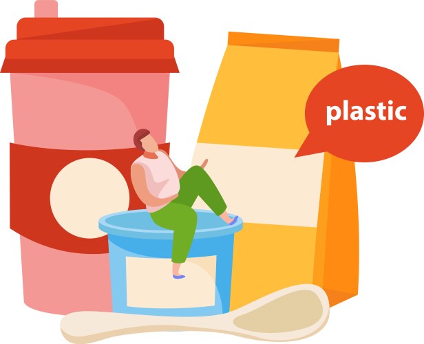 Plastic waste sample color Royalty Free Vector Image