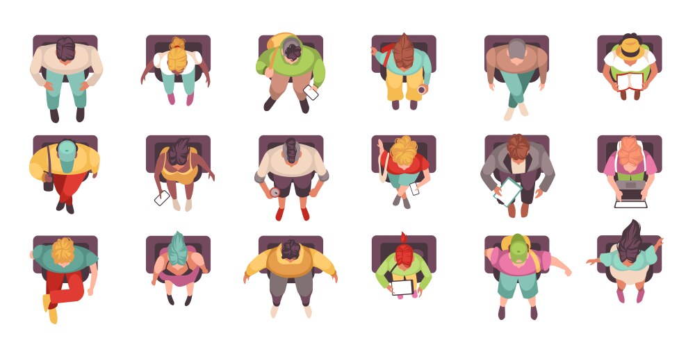 People Sitting Top View Vector Images (over 740)