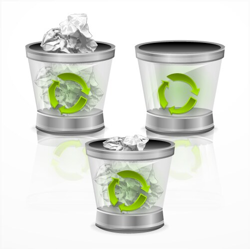 Animated trash bin with a playful expression Vector Image