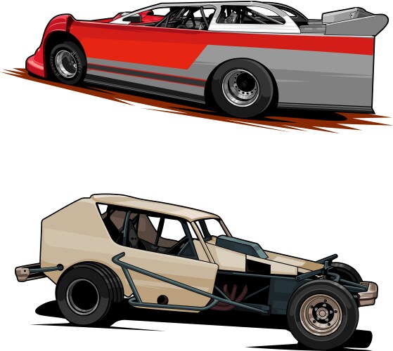 Dirt Racing Car Set Royalty Free Vector Image - VectorStock