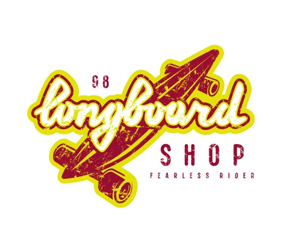 Longboard club emblems Royalty Free Vector Image