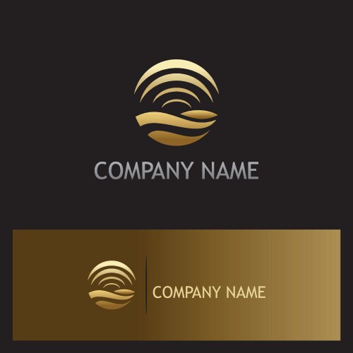 Gold wave logo Vector Images & Graphics for Commercial Use | VectorStock