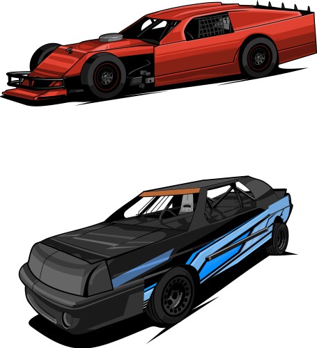 Bundle set stock car racing Royalty Free Vector Image