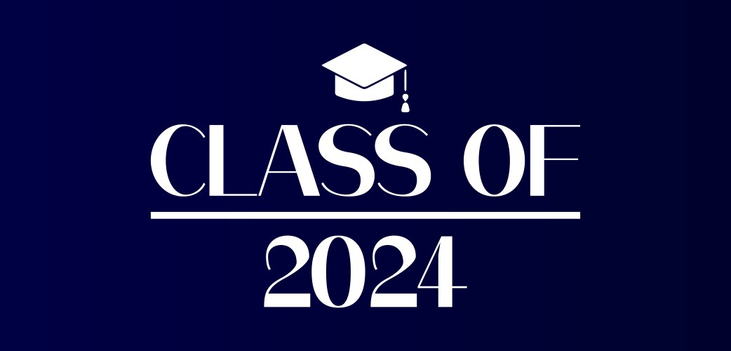 Upfront class of 2024 congratulations text design Vector Image