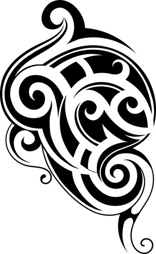 Shell with ornaments in the style of maori Vector Image