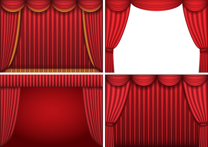Theater stage curtain template Royalty Free Vector Image