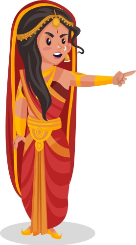 Draupadi cartoon character Royalty Free Vector Image