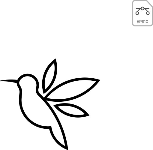 Hummingbird line logo icon designs Royalty Free Vector Image