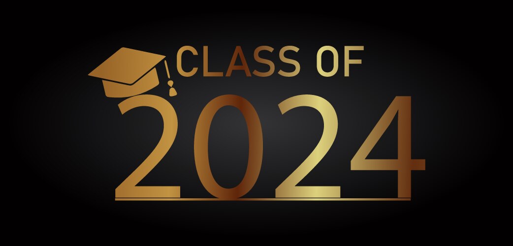 Class Of 2024 Congratulations Text Design Vector Image