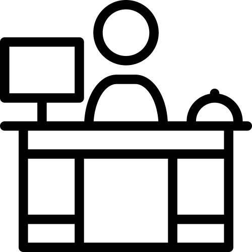 Hotel reception lobby icon suitable for website Vector Image