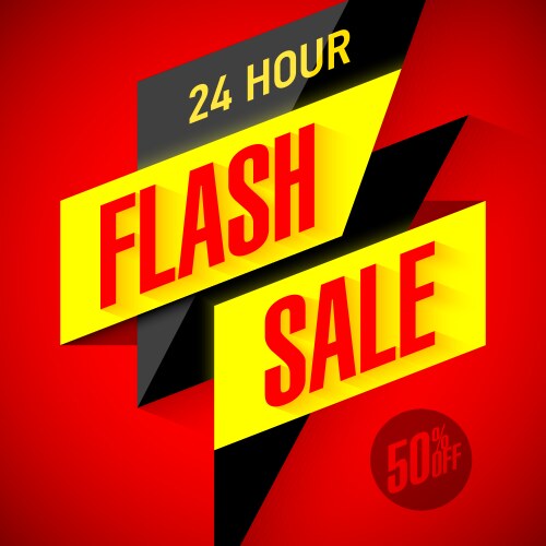 Flash sale poster banner Royalty Free Vector Image