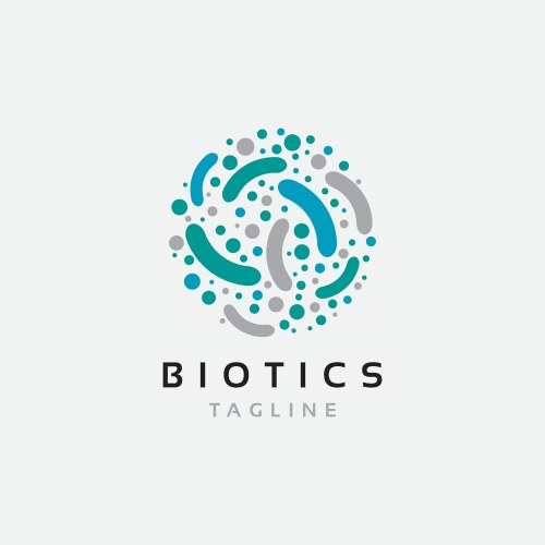 Microbiology logo bacterial microorganism Vector Image