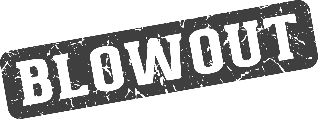 Blowout rectangular sign stamp Royalty Free Vector Image