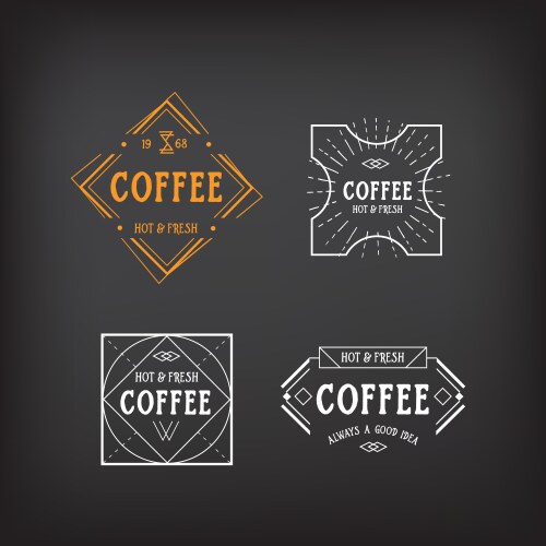Coffee menu logo template vintage geometric badge Vector Image