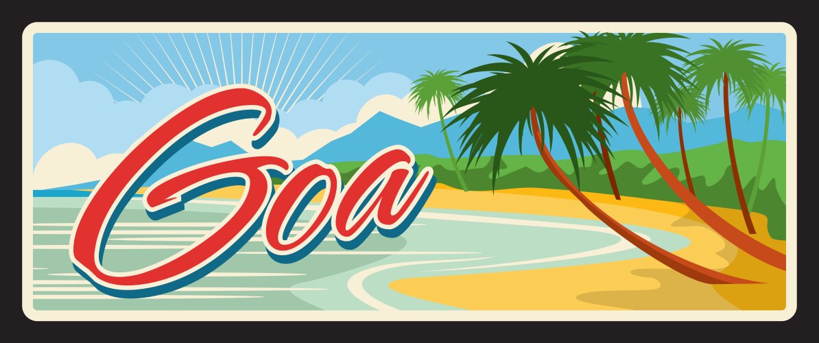 Karnataka indian state india retro travel plate Vector Image