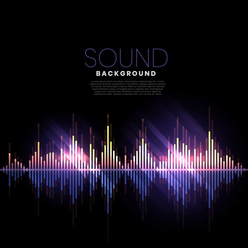 Colorful sound waves on black background set Vector Image