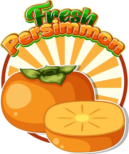 Whole persimmon color Royalty Free Vector Image