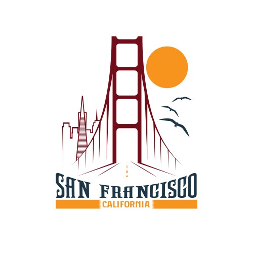 San francisco modern cityscape flat Royalty Free Vector