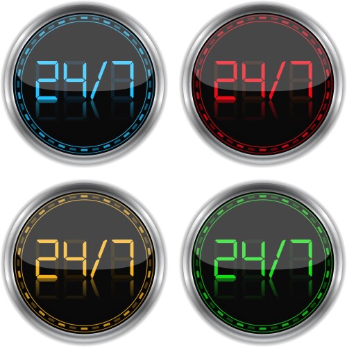 24x7 concept Royalty Free Vector Image - VectorStock