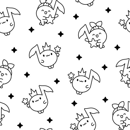 Cute kawaii animals in a cup coloring page Vector Image