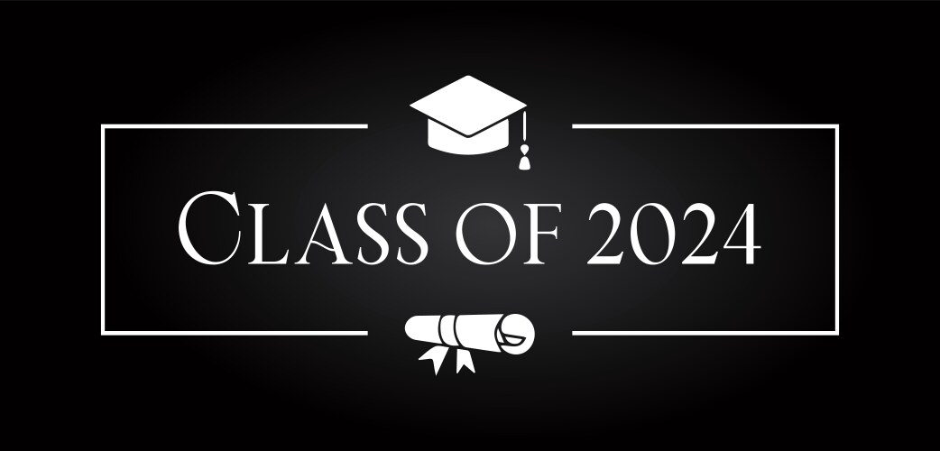 Carat class of 2024 congratulations text design Vector Image