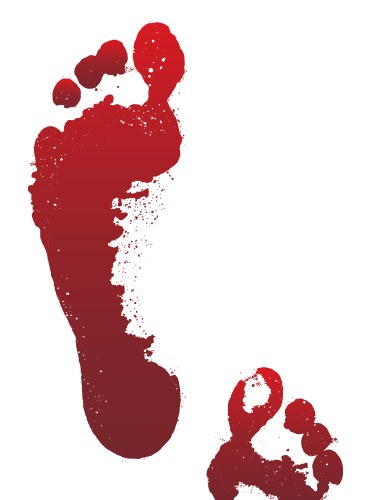 Bloody handprint horror dirty scary blood Vector Image