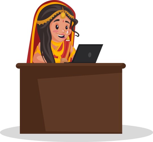 Draupadi cartoon character Royalty Free Vector Image